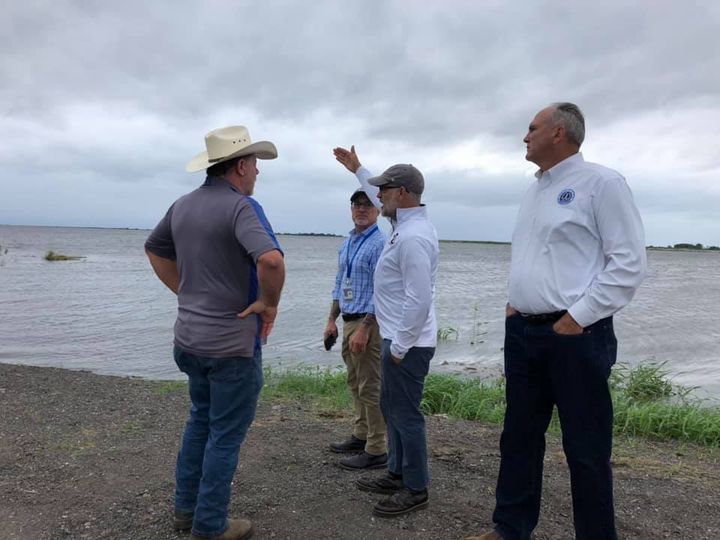 Monitoring the rising tidal surge on the ring levees in Woodlake ...